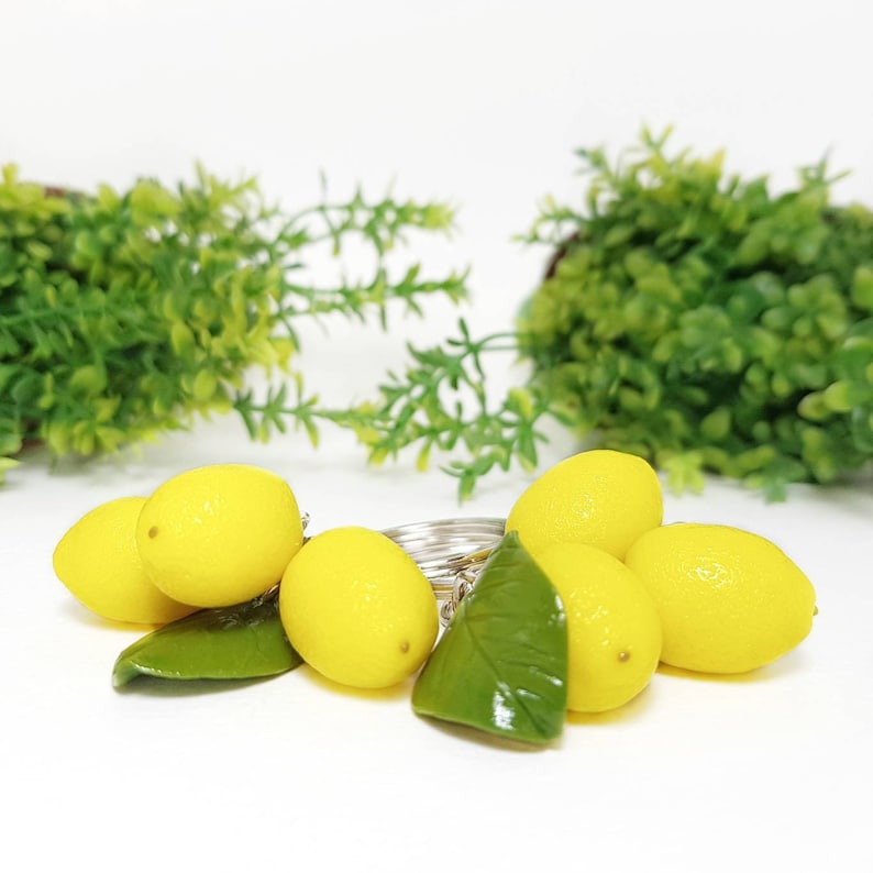 Polymer clay handbag charm Bag charm Lemon keychain Miniature | Etsy