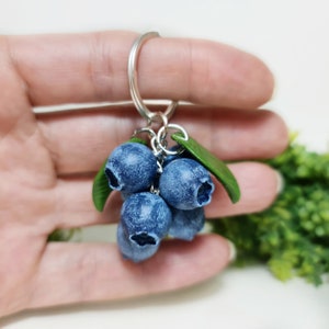 Blueberry Bag Charm From Polymer Clay Fruit Keychain Cute Berries Key ...