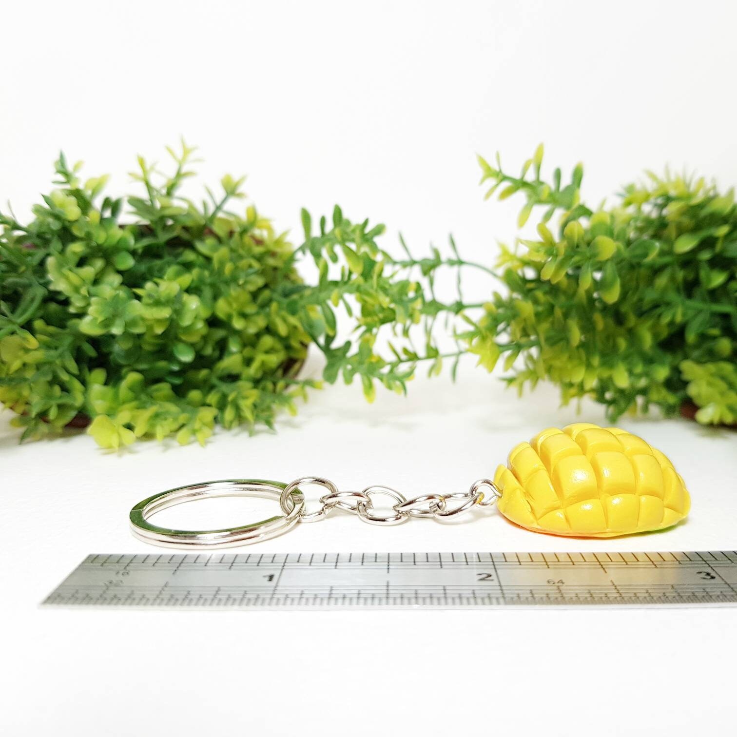 Mango Keychain From Polymer Clay Fruit Key Chain Tropical - Etsy