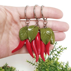 Polymer Clay Handbag Charm Bag Charm Red Hot Chili Pepper Keychain Cute ...