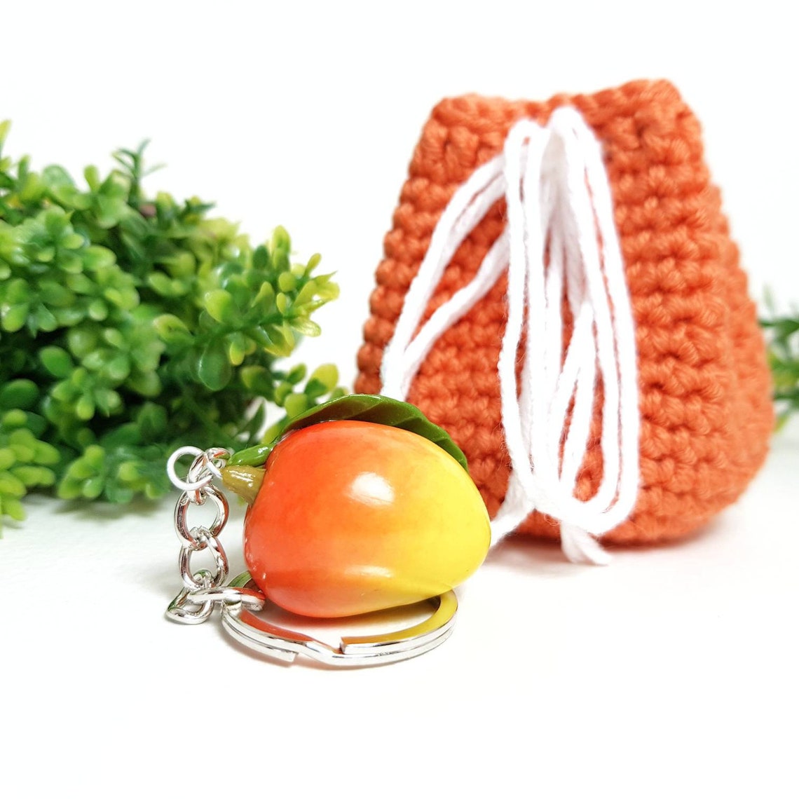 Mango Bag Charm From Polymer Clay Fruit Keychain - Etsy