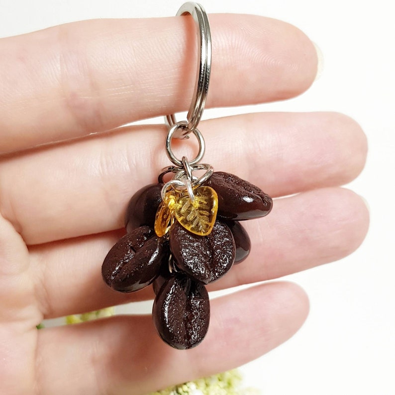 Fake coffee bean keychain from polymer clay Coffee lovers gift | Etsy