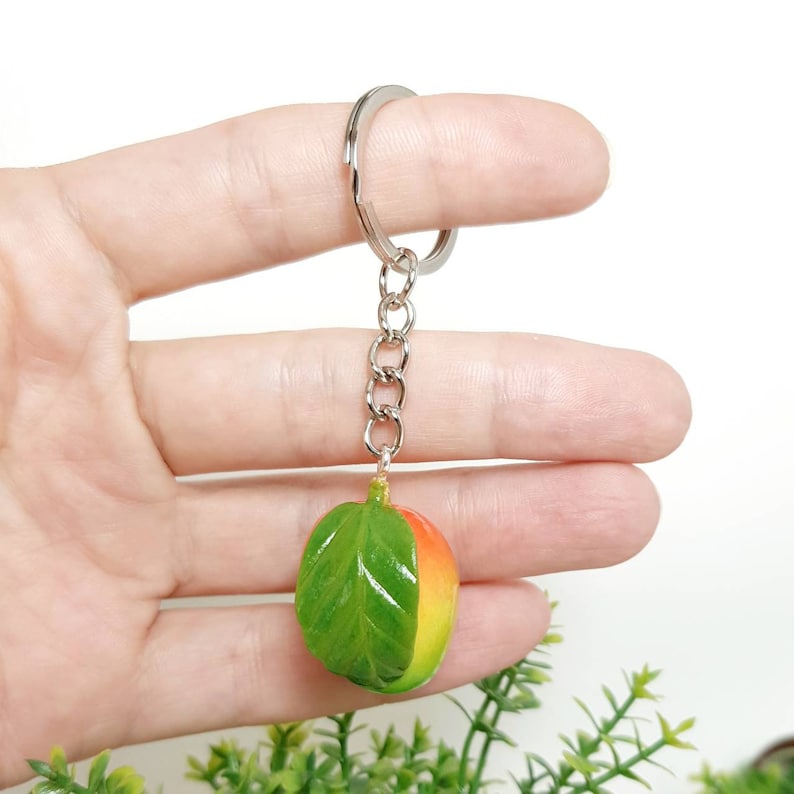 Mango Bag Charm From Polymer Clay Fruit Keychain - Etsy