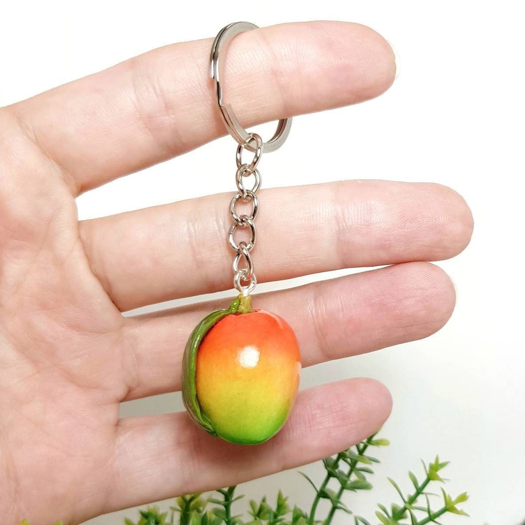 Mango Bag Charm From Polymer Clay Fruit Keychain - Etsy