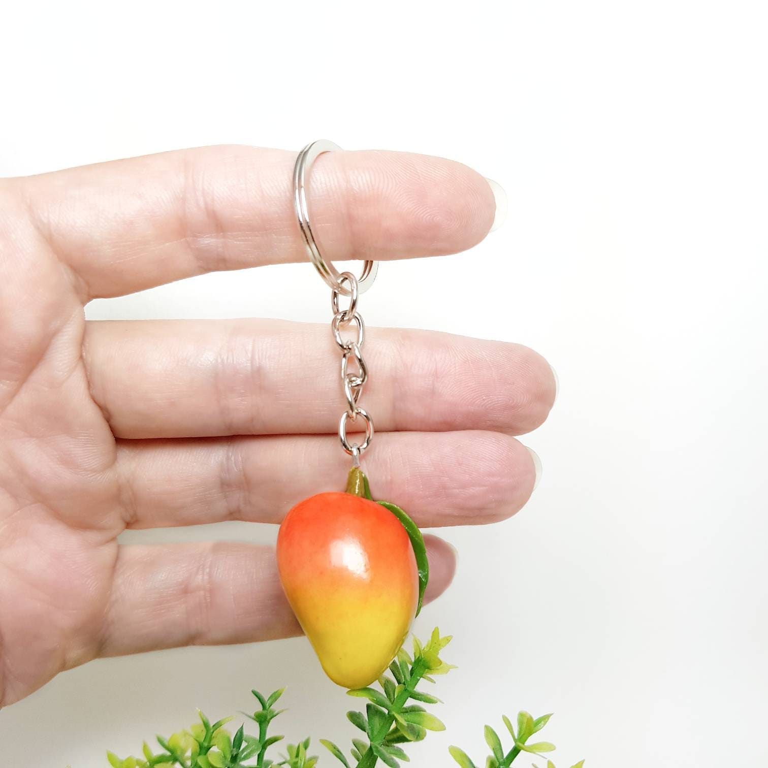 Mango Bag Charm From Polymer Clay Fruit Keychain - Etsy