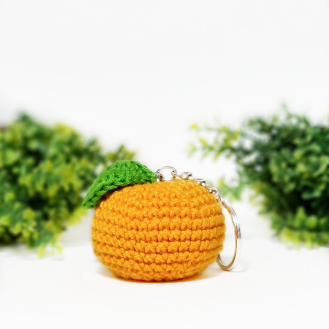 Crochet Mandarin Bag Charm Cute Fruit Car Keychain Crochet Plush ...