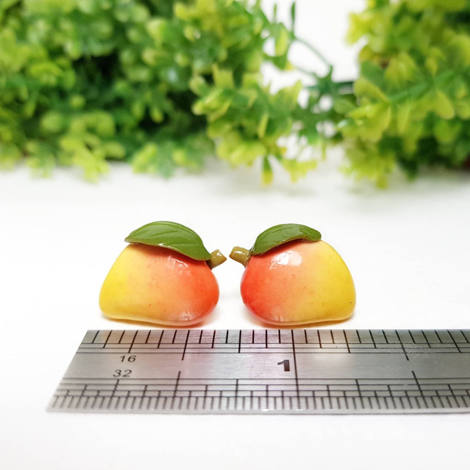 Miniature Mango Stud Earrings From Polymer Clay Fruit Slice Earrings - Etsy