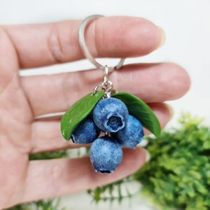 Blueberry Bag Charm From Polymer Clay Fruit Keychain Cute Berries Key ...