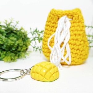 Mango Keychain From Polymer Clay Fruit Key Chain Tropical Fruit Plants ...