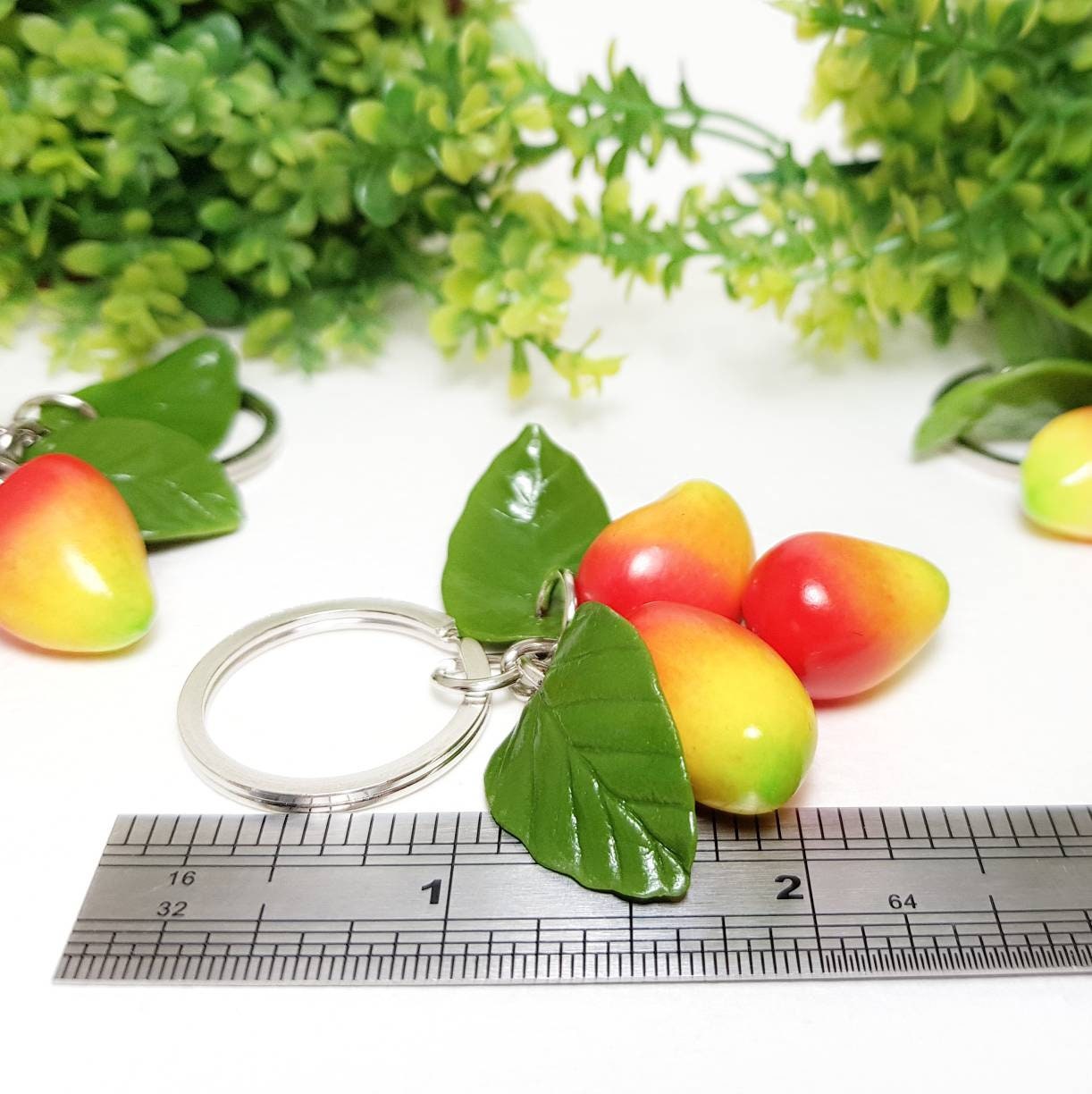 Mango Bag Charm From Polymer Clay Fruit Keychain - Etsy