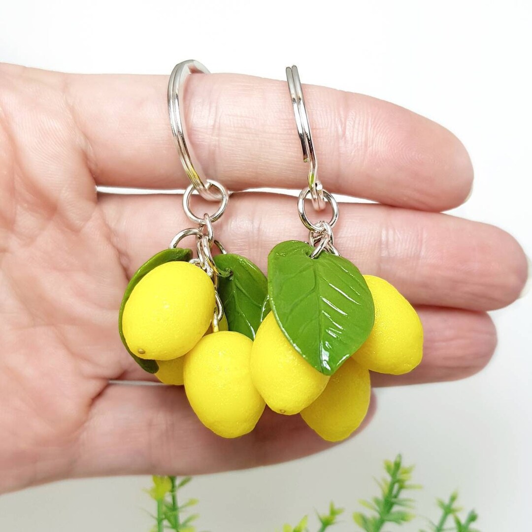 Polymer Clay Handbag Charm Bag Charm Lemon Keychain Miniature Lemon ...