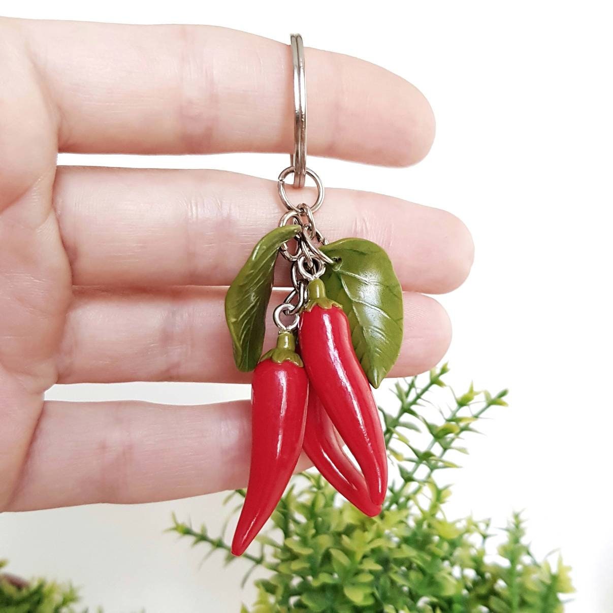 Polymer clay handbag charm Bag charm Red hot chili pepper | Etsy