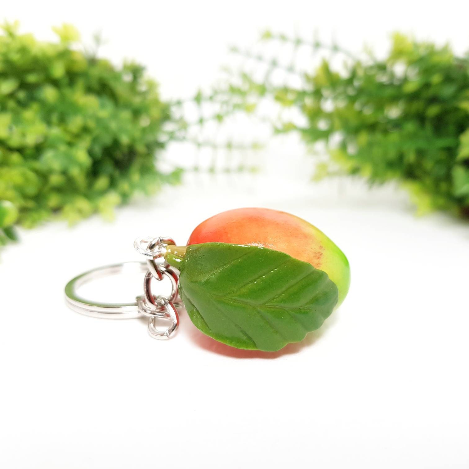Mango bag charm from polymer clay Fruit keychain | Etsy