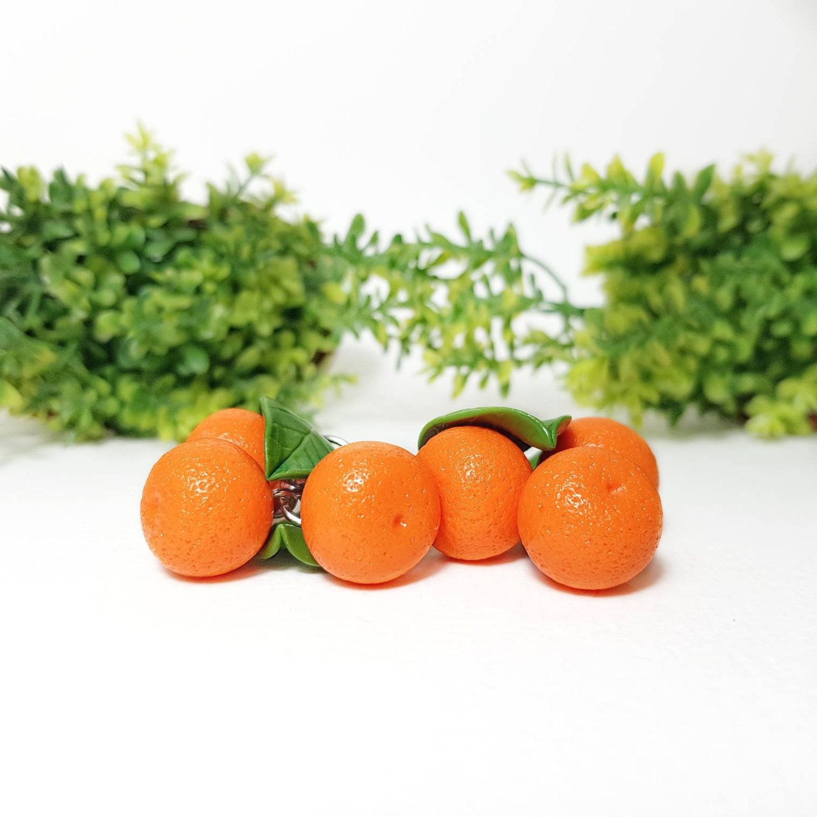 Mandarin Bag Charm From Polymer Clay Orange Fruit Keychain | Etsy