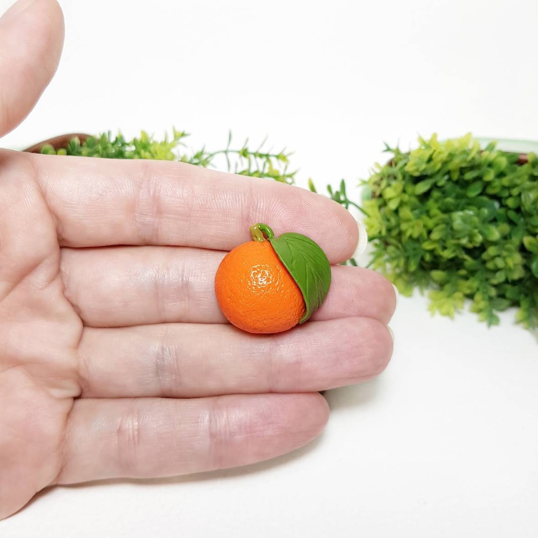 Cute Orange Fridge Magnet From Polymer Clay Funny Mini Fruit ...
