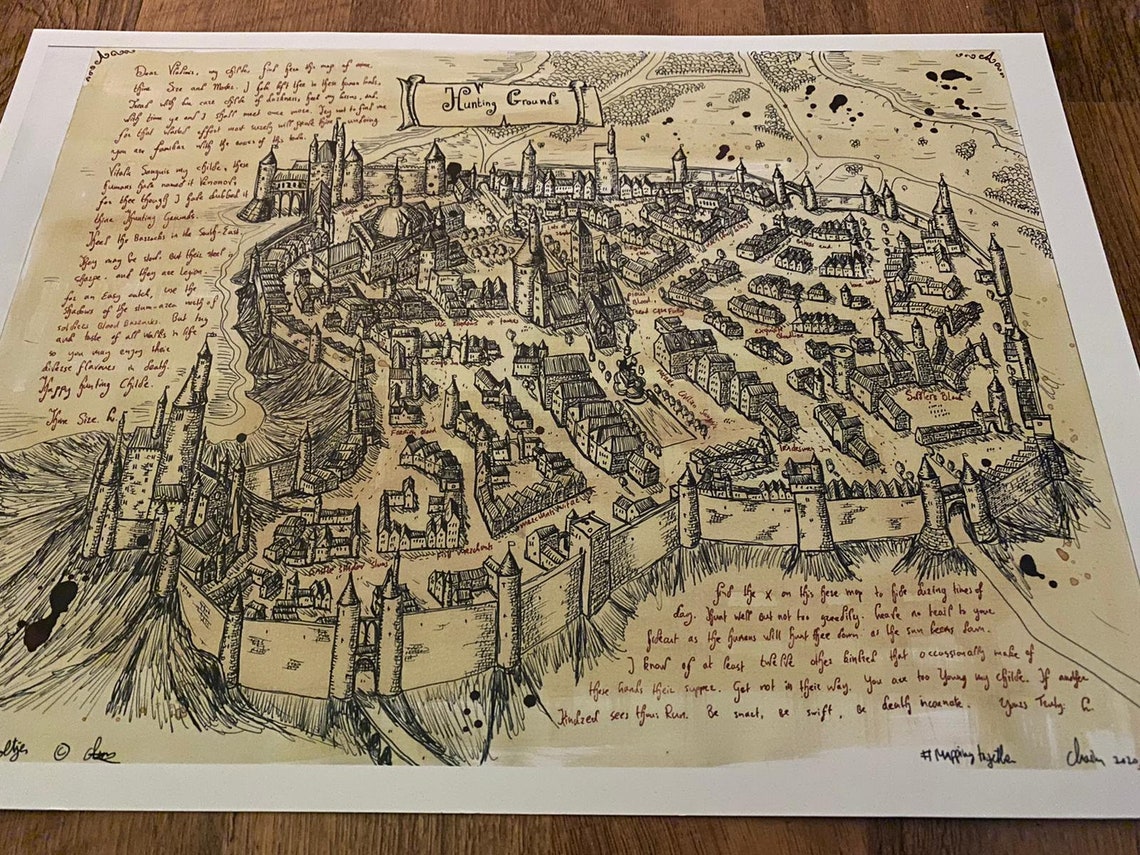 Map Hunting Grounds, Fantasy Map, Fantasy Map Illustration, Cartography ...