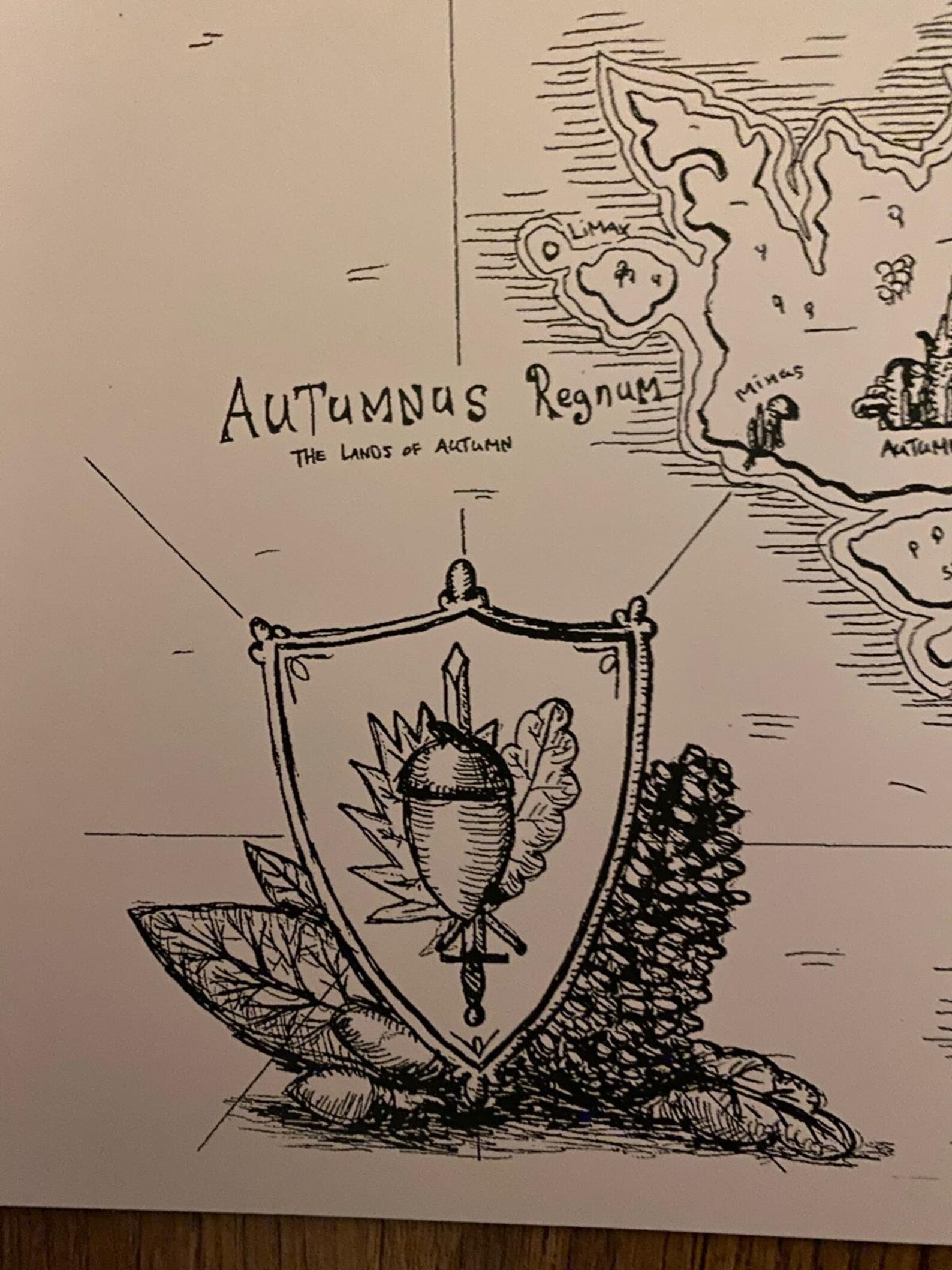 Fantasy Map of Autumnus Regum - Lands of Autumn, Art Print ...