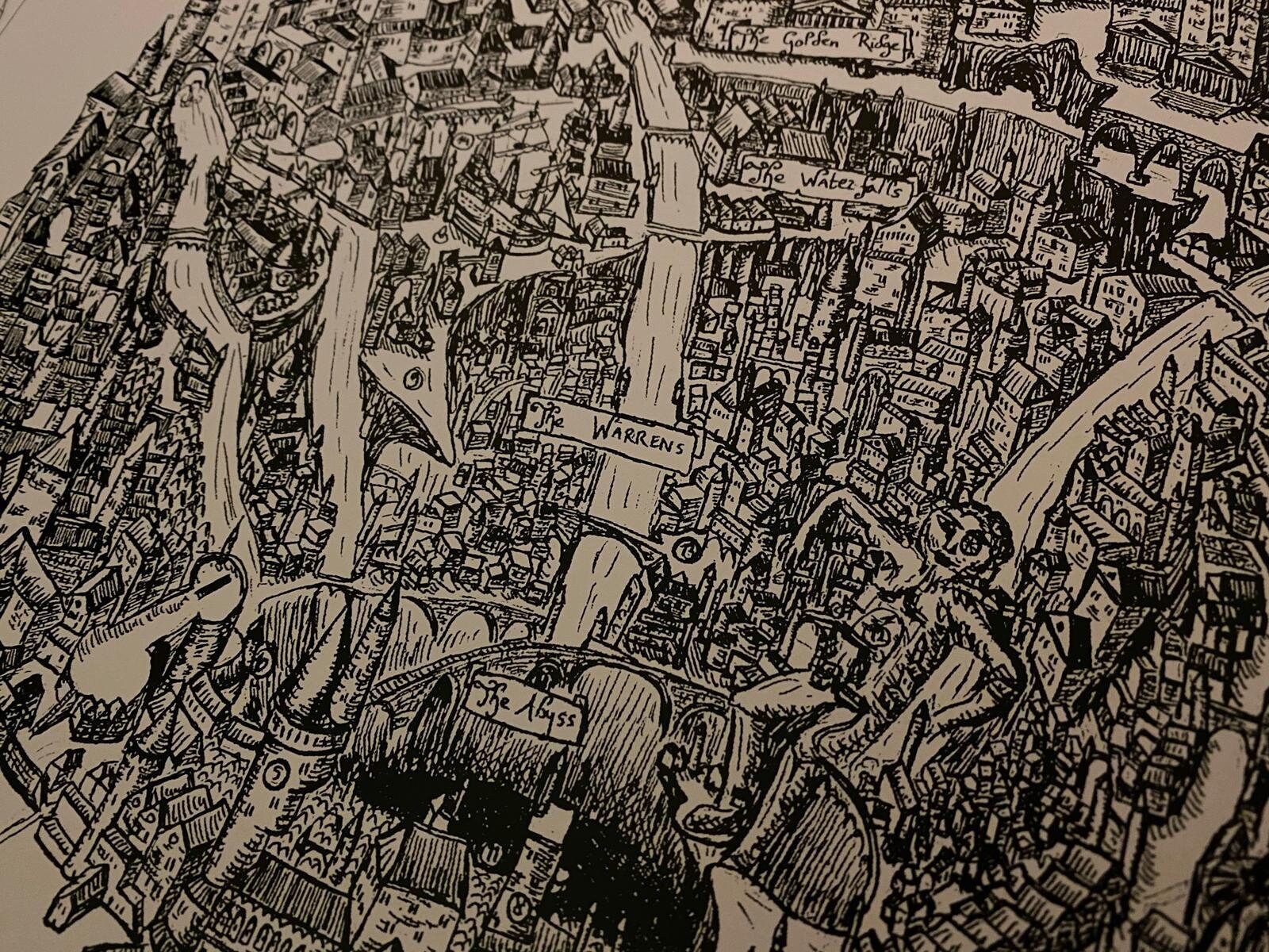 Fantasy Map, Empire Down City-map, Top Down View, Carthography, Art ...