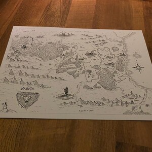 Map of Narnia, Fantasy Map, Art Print, the Lion, the Witch & the ...