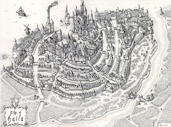 Drawings Of Fantasy Cities