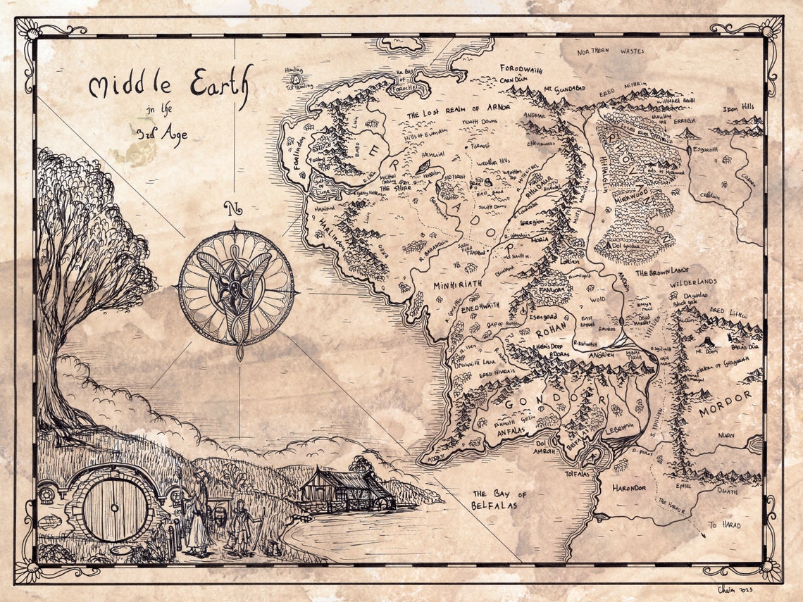 Fanmade Fantasy Map of the 3rd Age, Fantasy Map Print, Fantasy Map ...