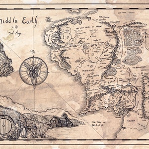 Fanmade Fantasy Map of the 3rd Age, Fantasy Map Print, Fantasy Map ...