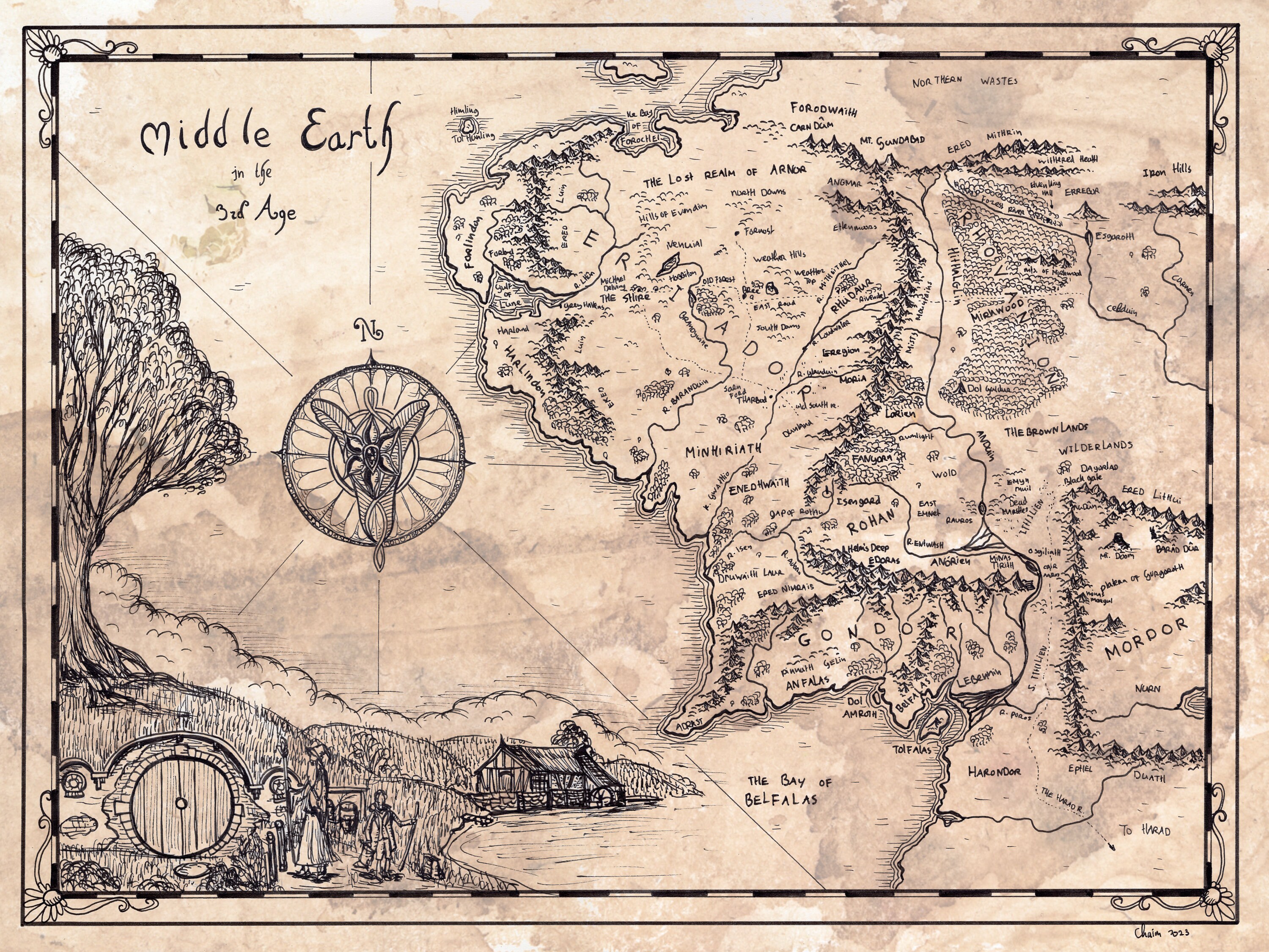 Fanmade Fantasy Map of the 3rd Age, Fantasy Map Print, Fantasy Map ...