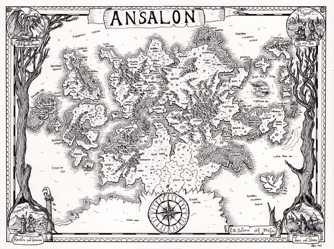 Ansalon, Fantasy Map, Fantasy Map Illustration, Fantasy Map Maker, Art ...