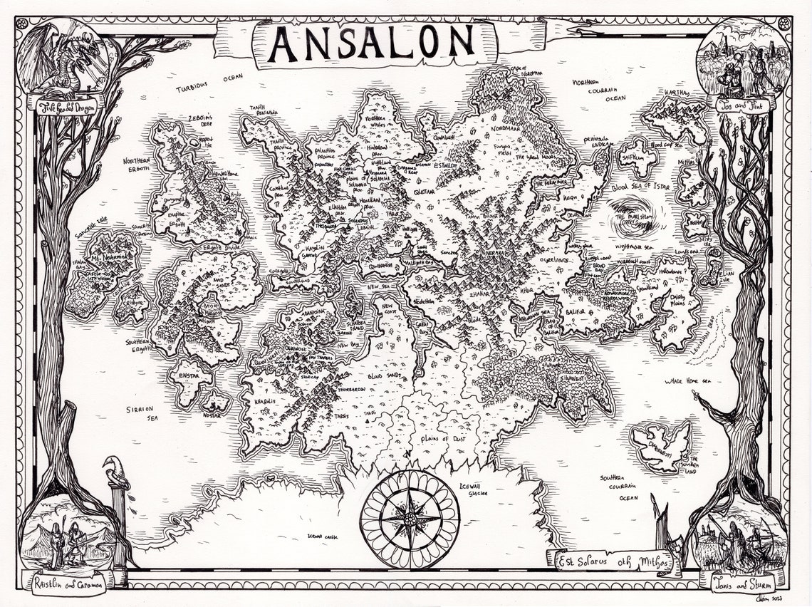 Ansalon, Fantasy Map, Fantasy Map Illustration, Fantasy Map Maker, Art ...