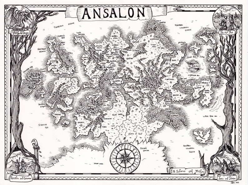 Ansalon, Fantasy Map, Fantasy Map Illustration, Fantasy Map Maker, Art ...
