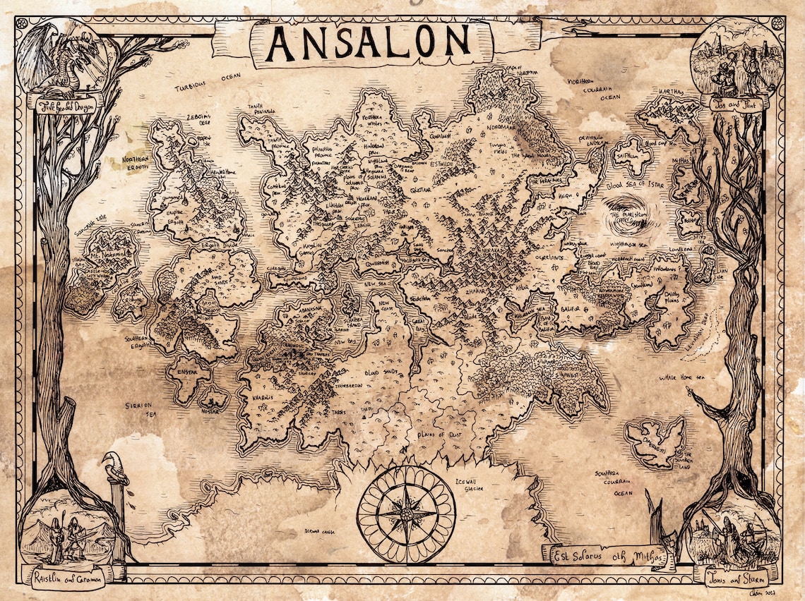 Ansalon, Fantasy Map, Fantasy Map Illustration, Fantasy Map Maker, Art ...