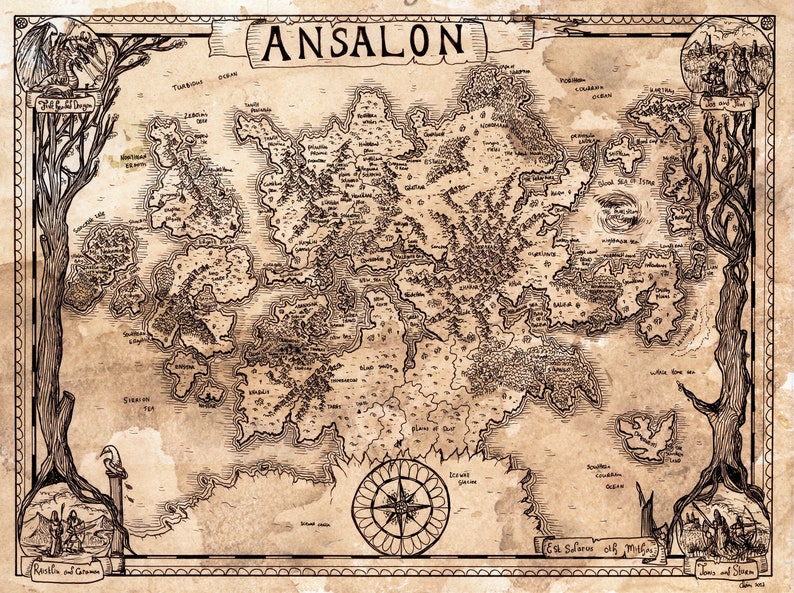 Ansalon, Fantasy Map, Fantasy Map Illustration, Fantasy Map Maker, Art ...