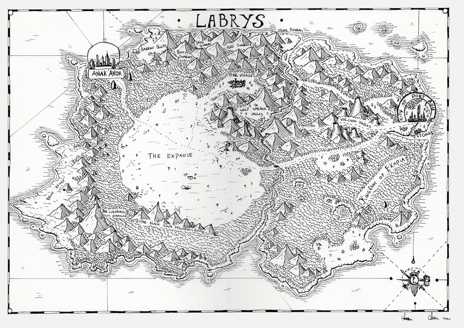 Map of Labrys, Loners, DB Bray, Art Print, Book Map, Cartography ...