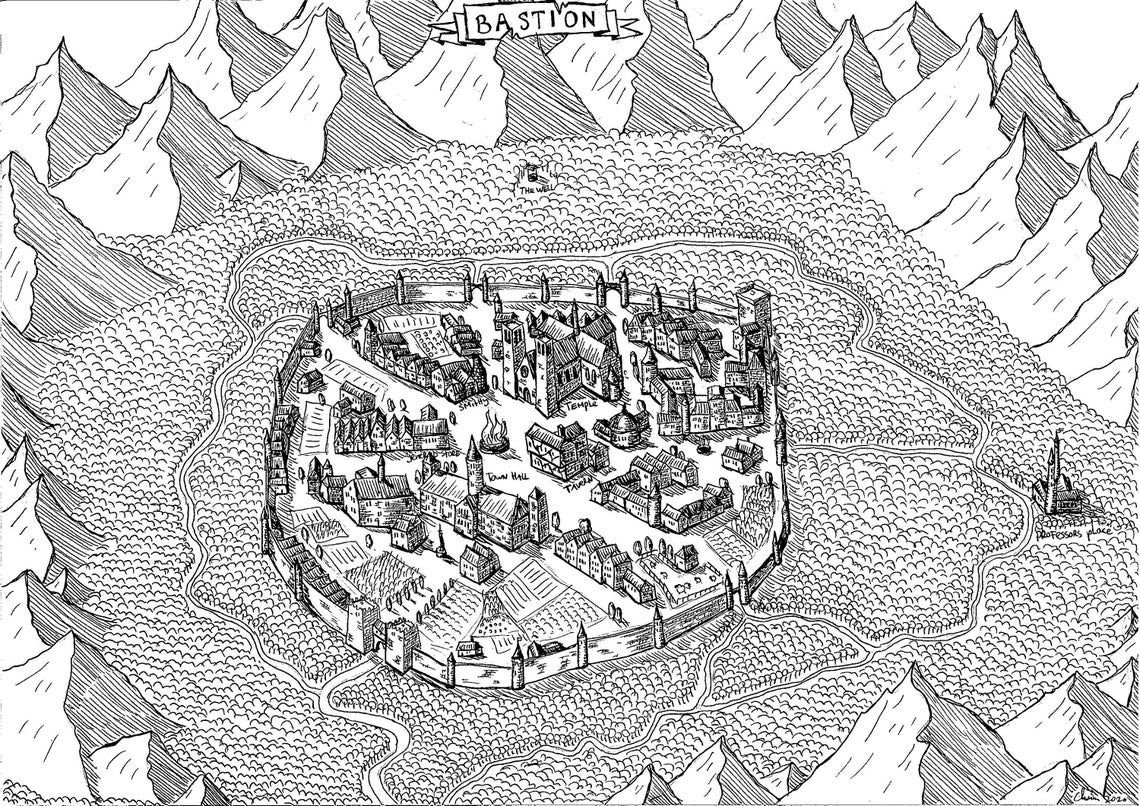 Map Bastion, Fantasy Map, Fantasy City, Top Down View, Carthography ...