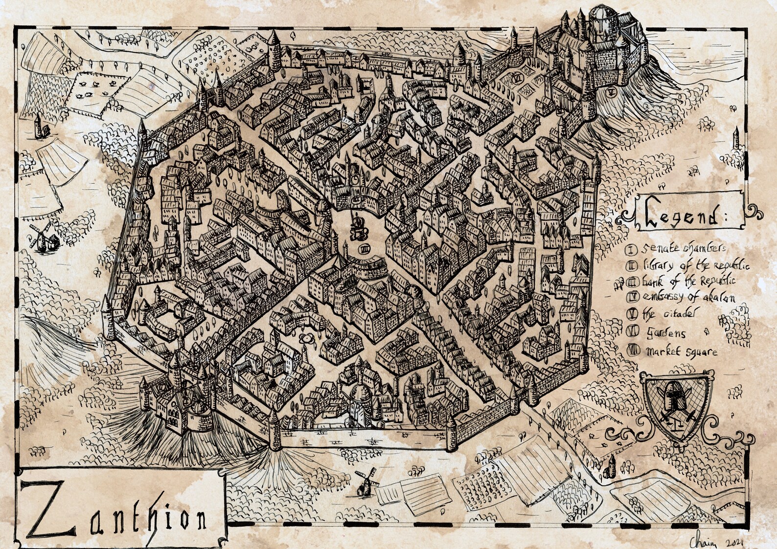 City of Zanthion, Citymap, Fantasy, Cartography, Roleplaying, Dungeons ...