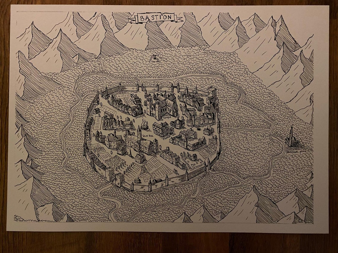 Map Bastion, Fantasy Map, Fantasy City, Top Down View, Carthography ...