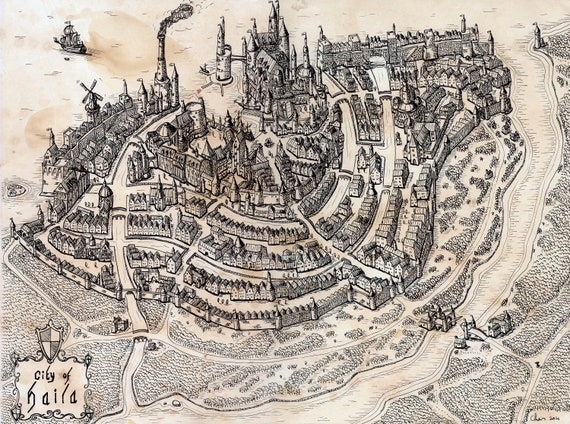 Medieval Fantasy City Map
