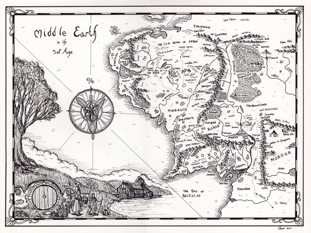 Fanmade Fantasy Map of the 3rd Age, Fantasy Map Print, Fantasy Map ...