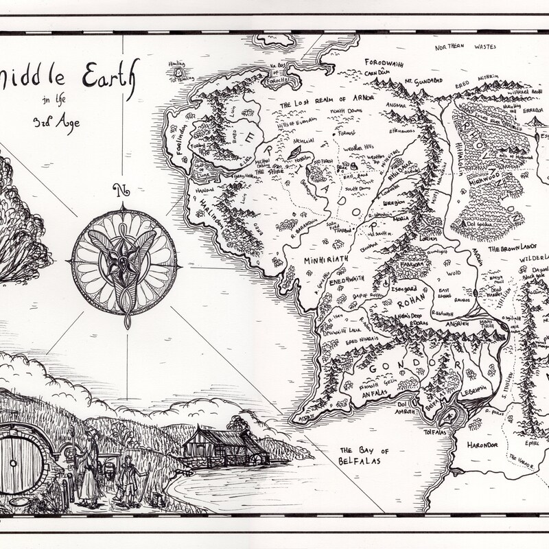 Middle Earth Map - Etsy