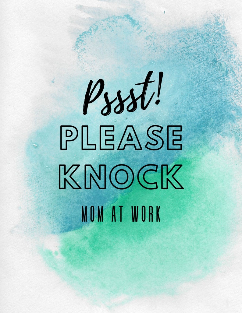 Pumping Door Sign Printable - 2 Pack - Blue and Green Watercolor Design ...