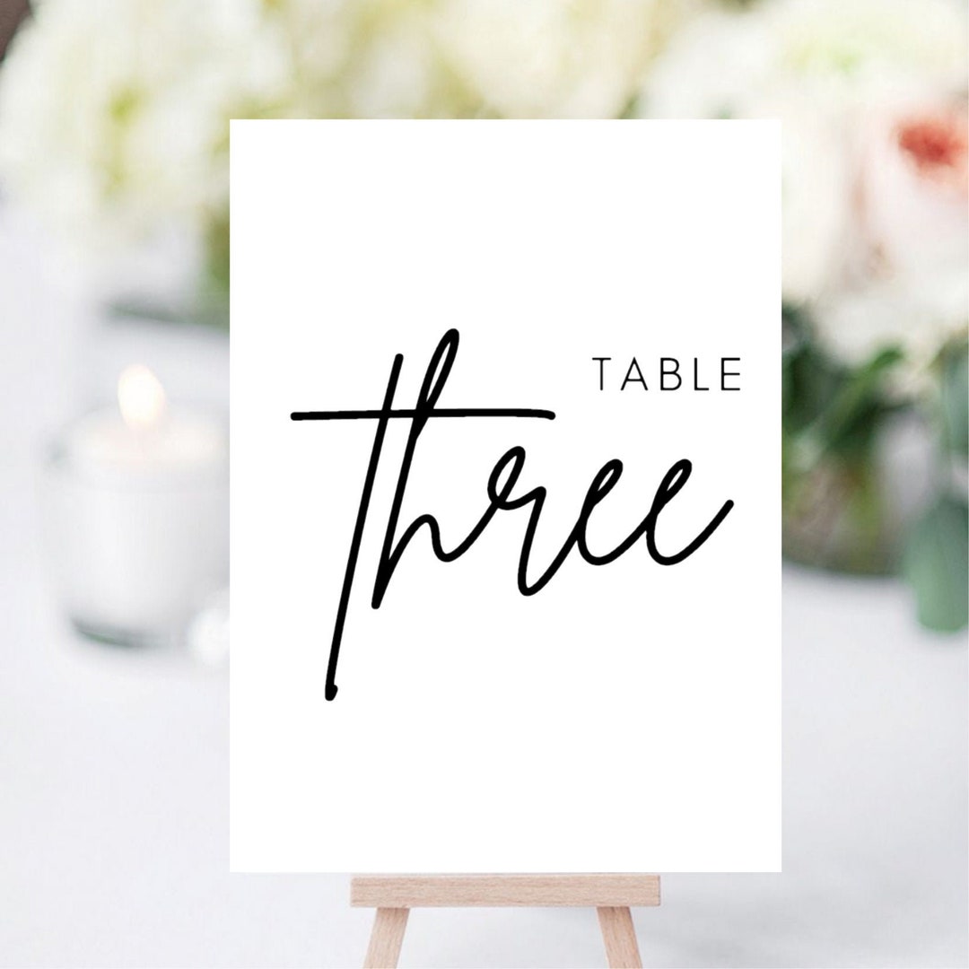 Printable Table Numbers 1-20, Weddings + Events, 5x7, 4x6, BOTH Sizes ...