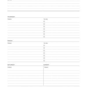 Daily-weekly-monthly Planning Page, 8.5 X 11 Inches, 5 Vertical ...