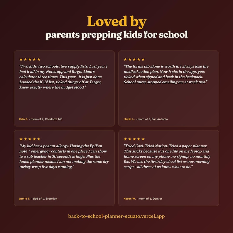 Multi-child Back to School Planner – Schedule, Supplies, Budget Tracker ...