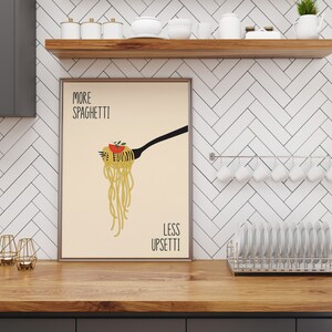 Pasta Spaghetti Food Kitchen Print, Neutral Kitchen Art, More Spaghetti ...