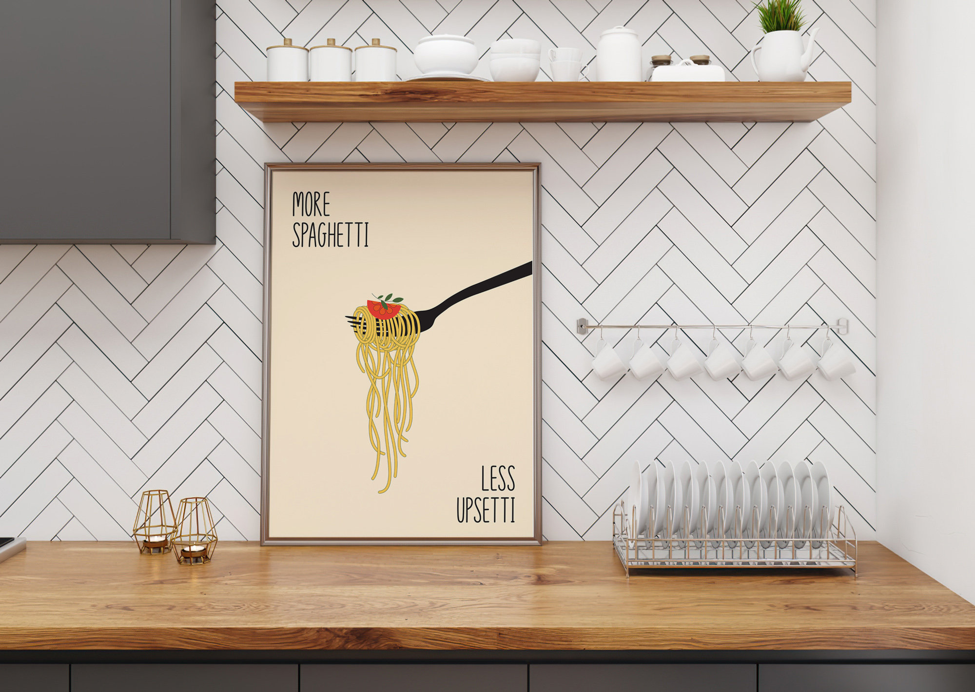 Pasta Spaghetti Food Kitchen Print, Neutral Kitchen Art, More Spaghetti ...