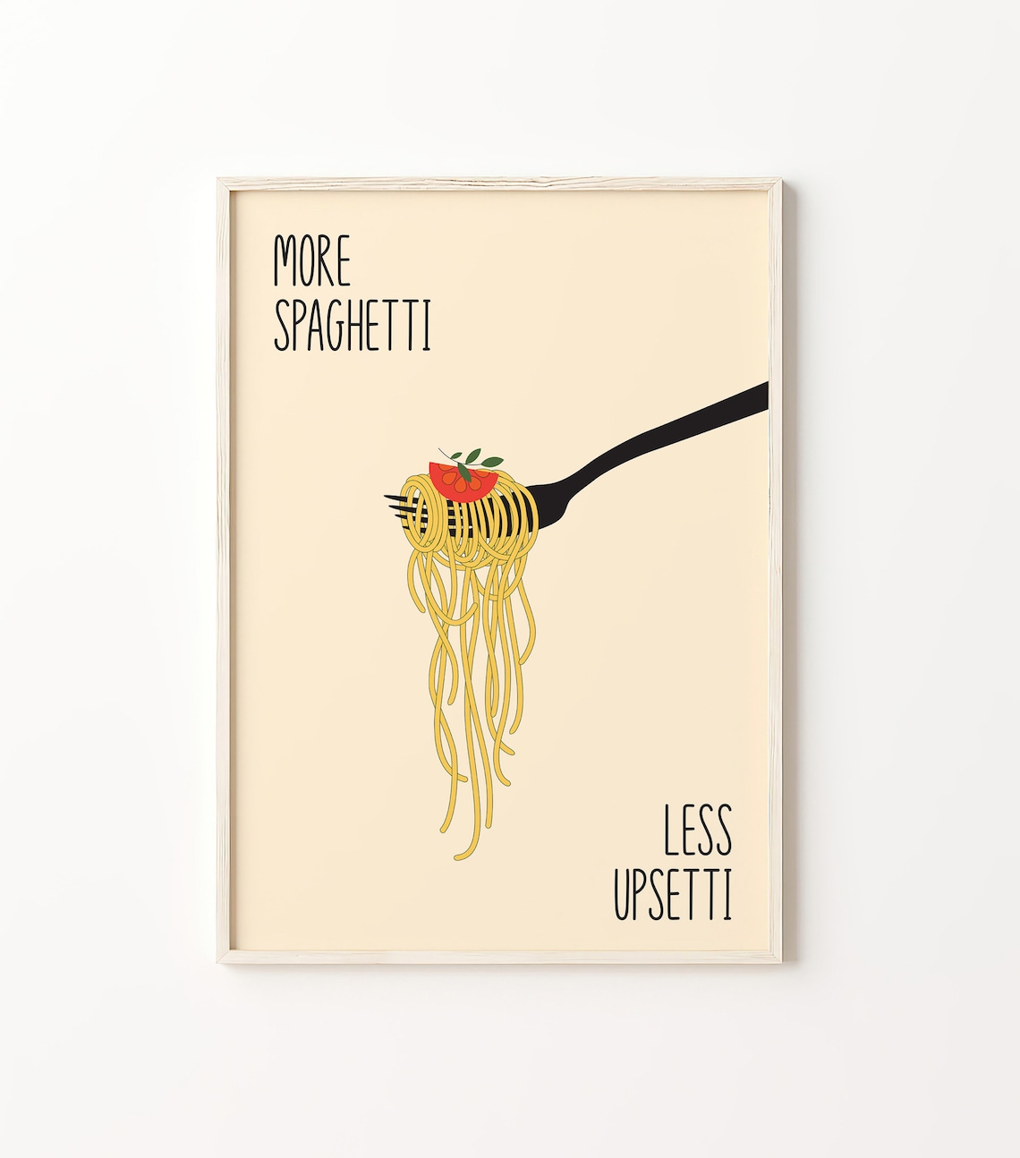 Pasta Spaghetti Food Kitchen Print, Neutral Kitchen Art, More Spaghetti ...
