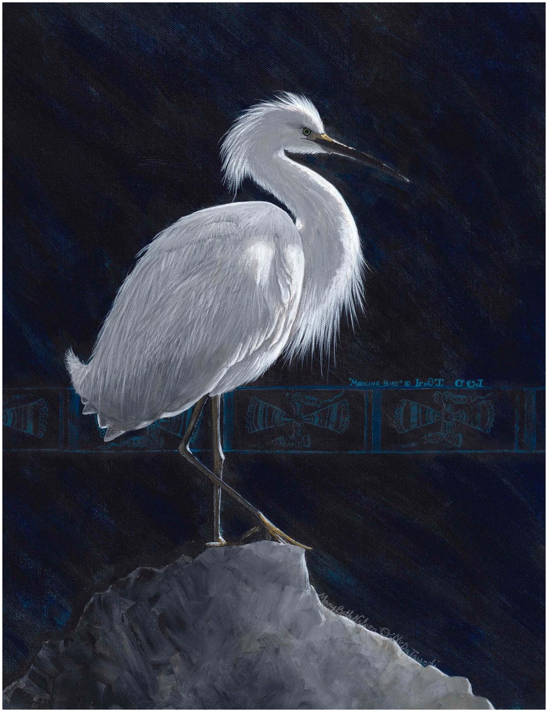 Ceramic Tile, Medicine Bird, White Egret W Southeast Mound Image in ...