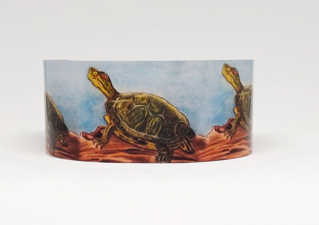 Cuff Bracelet, Red Eared Slider Turtle, Sublimated, Unisex, Adjustable ...