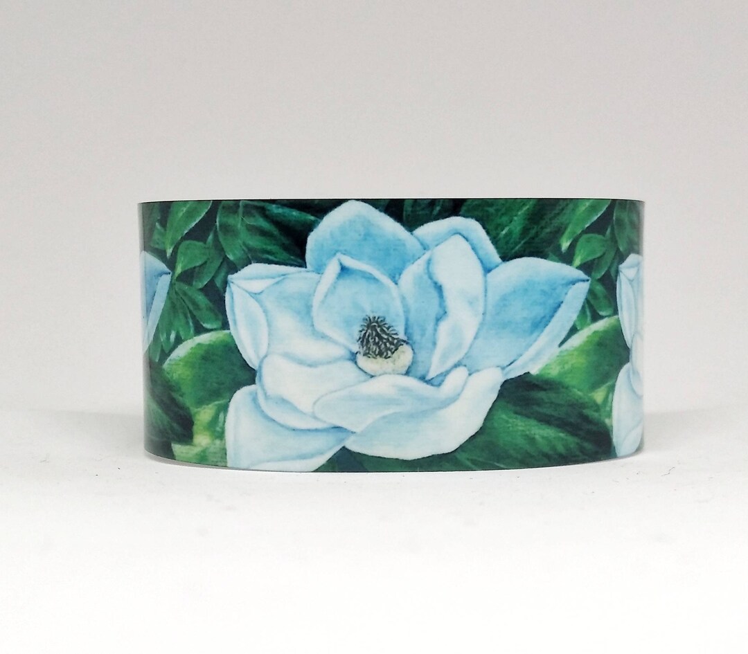 Cuff Bracelet, Magnolia Flower, Floral, Jewelry, Sublimated, Adjustable ...