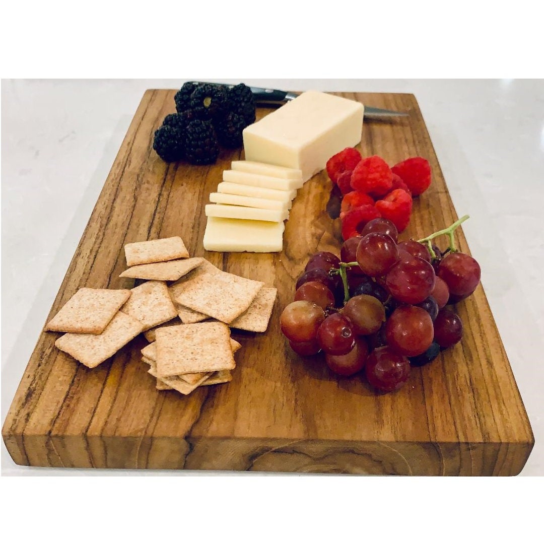 Teak Wood Cutting/cheese Board 25 Long - Etsy
